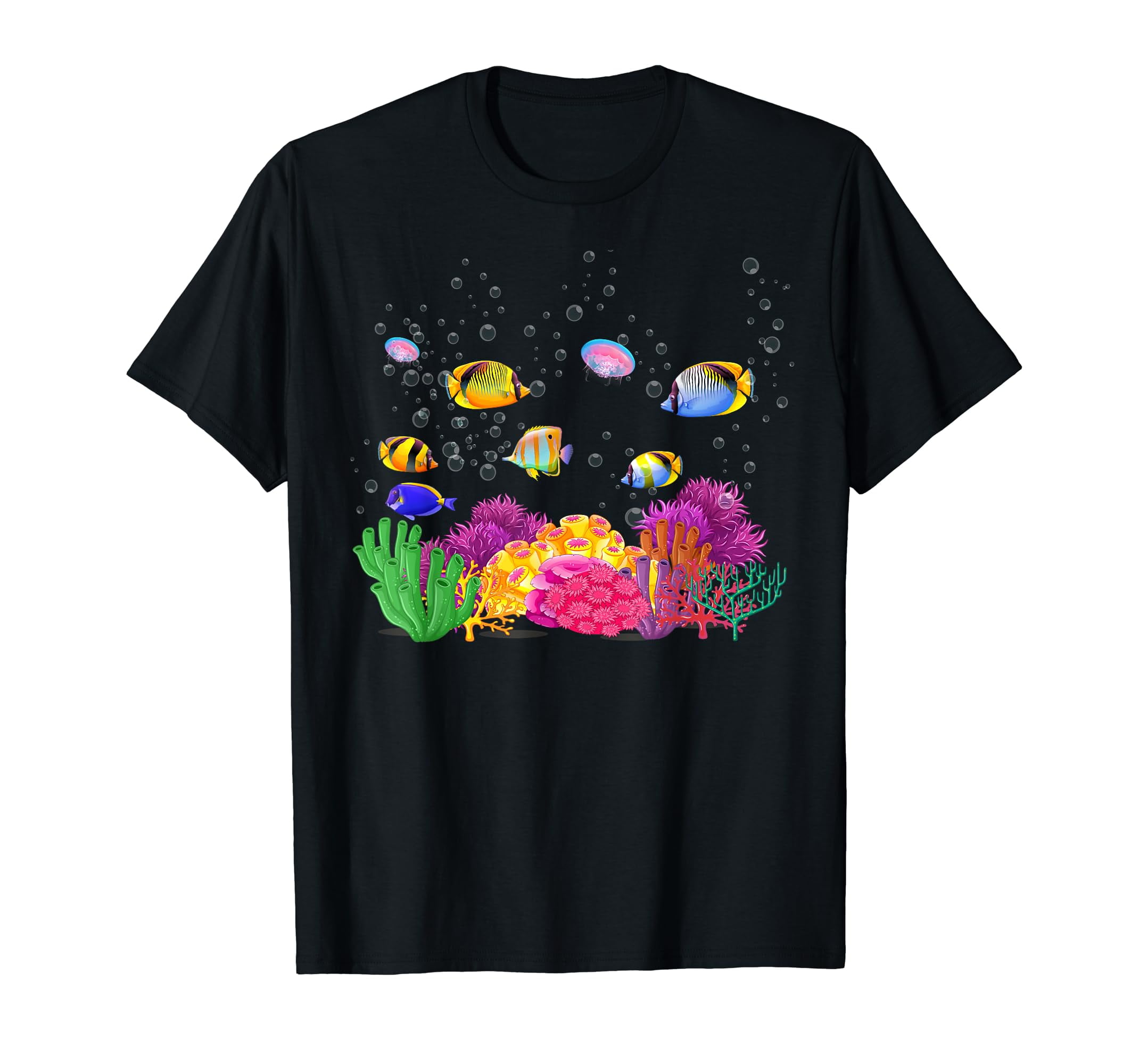 colorful tropical Fish on a coral reef T-shirt Marine Life T-Shirt ...