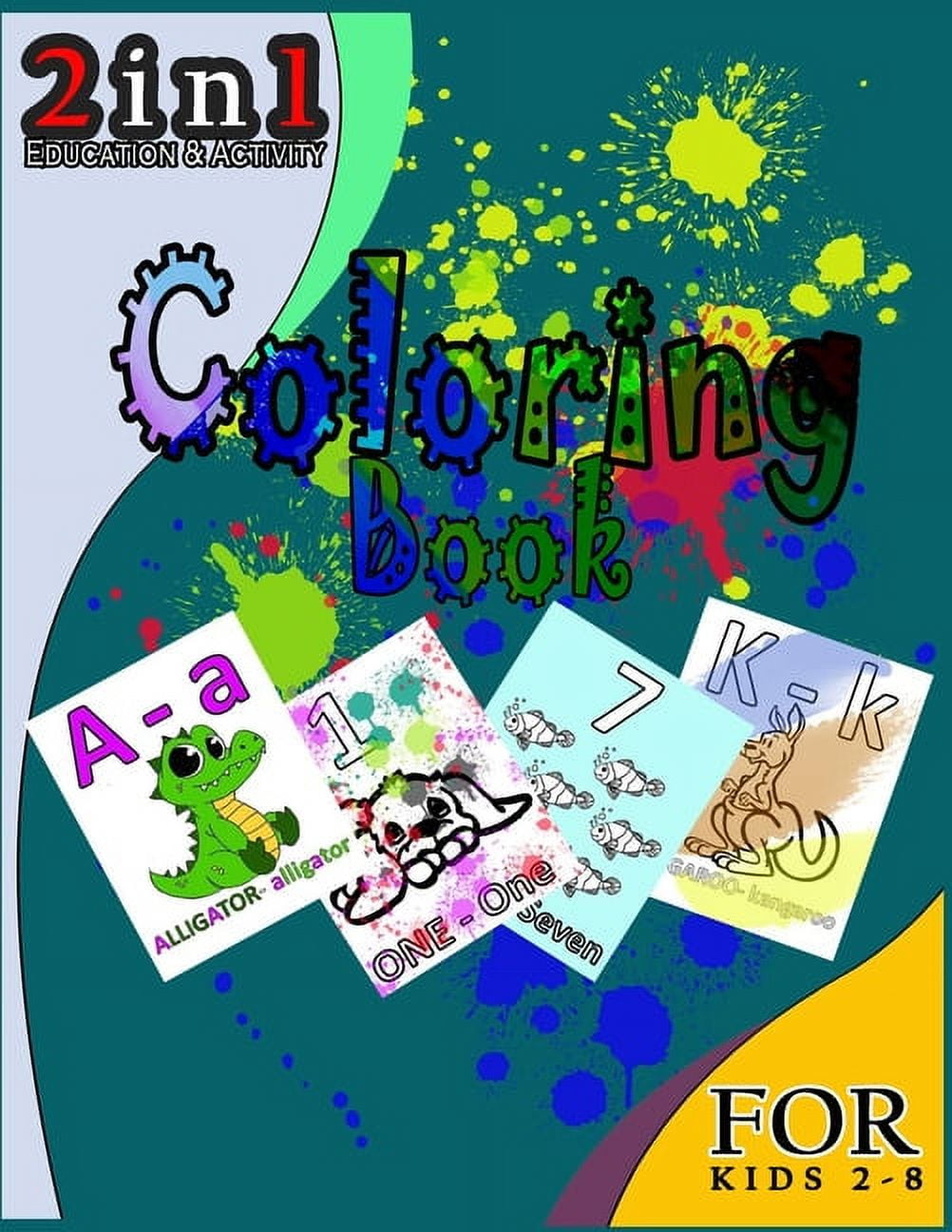 coloring book: 2 in 1 education and activity for Boys, Girls, Fun ...