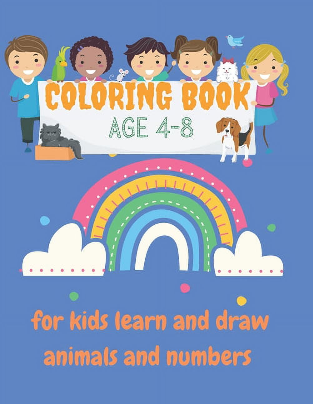 coloring book age 4-8 for kids learn and draw animals and numbers ...
