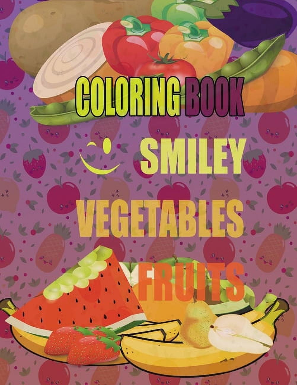 coloring book fruits and vegetables: Funny Coloring Book: Amazing ...