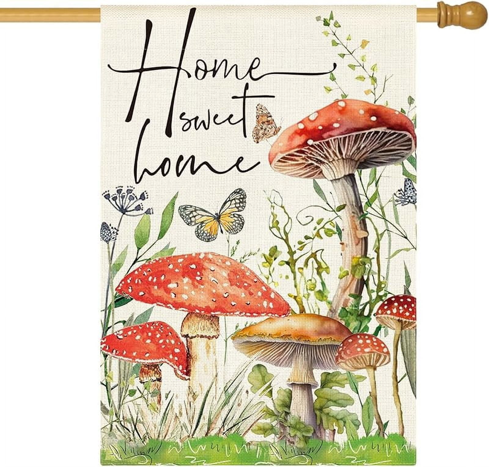colorlife Home Sweet Home Spring Mushrooms Garden Flag 12 x 18 Inch ...