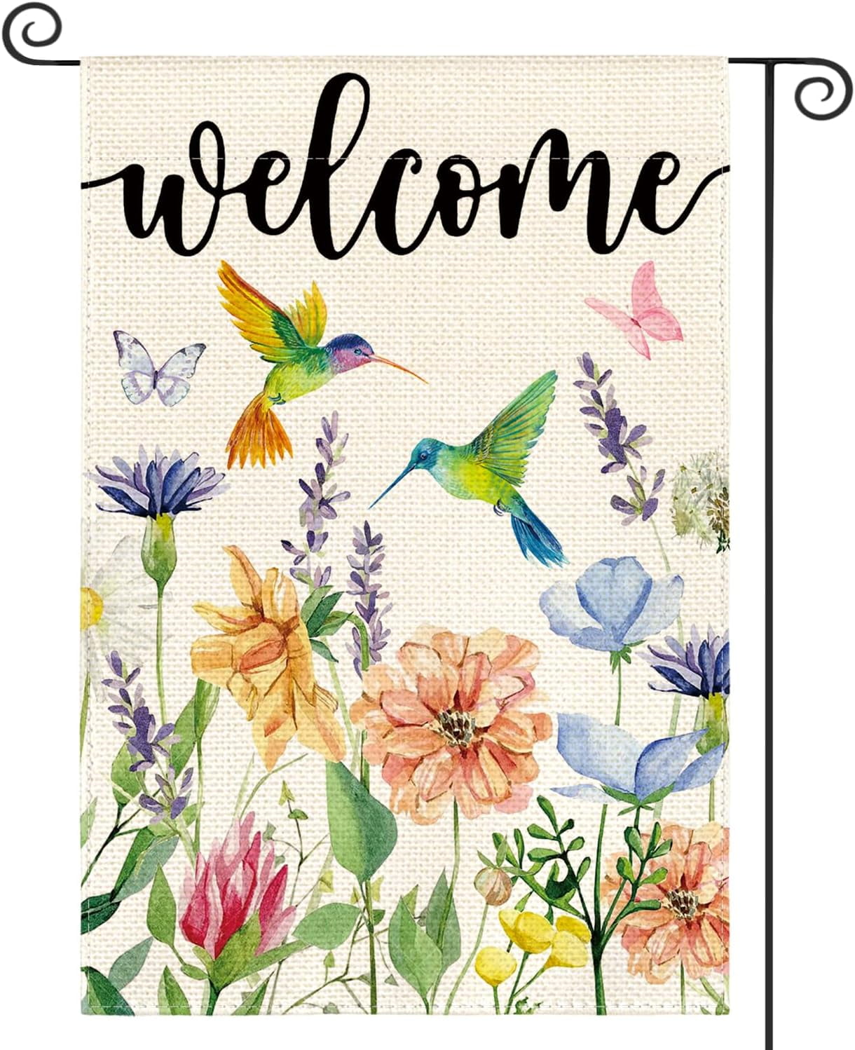 colorlife Hummingbird Spring Flowers Garden Flag 12 x 18 Inch Double ...