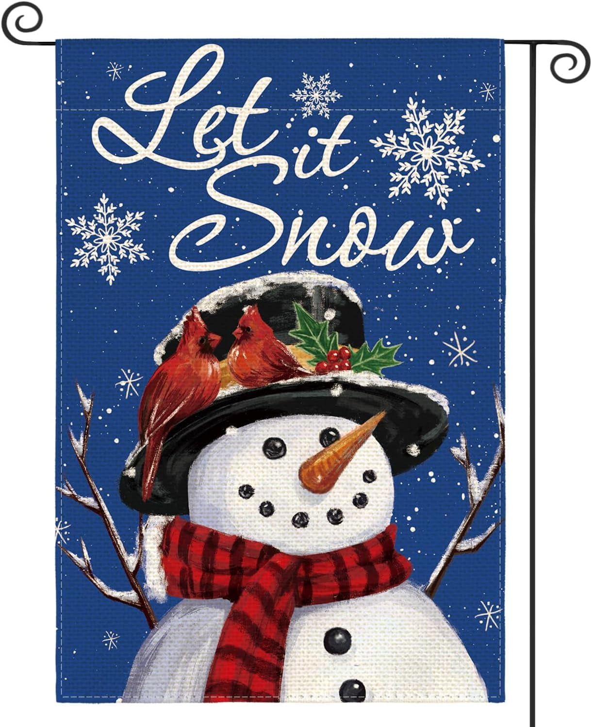 colorlife Let It Snow Snowman Snowflake Christmas Garden Flag 12x18 ...
