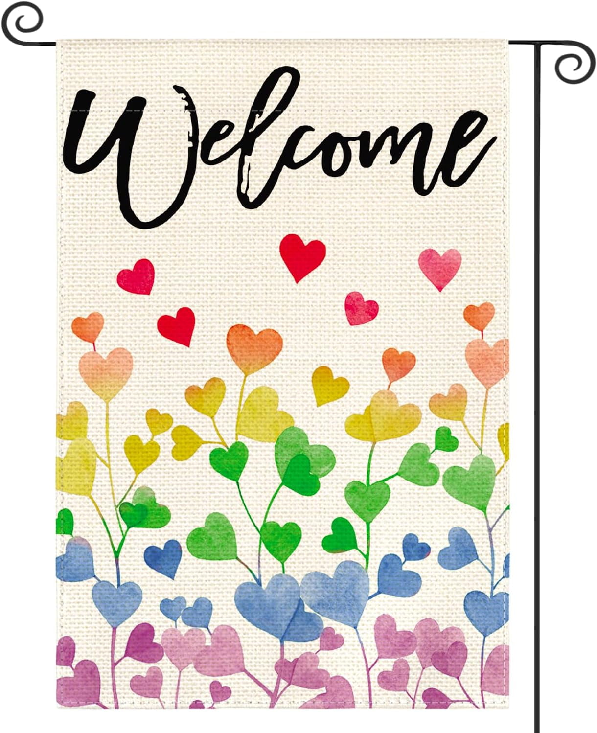 colorlife Love Hearts Rainbow Pride Garden Flag 12x18 Inch Double Sided ...