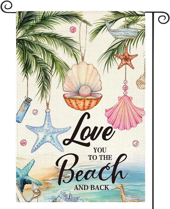 colorlife Summer Beach Life Garden Flag 12x18 Inch Double Sided ...