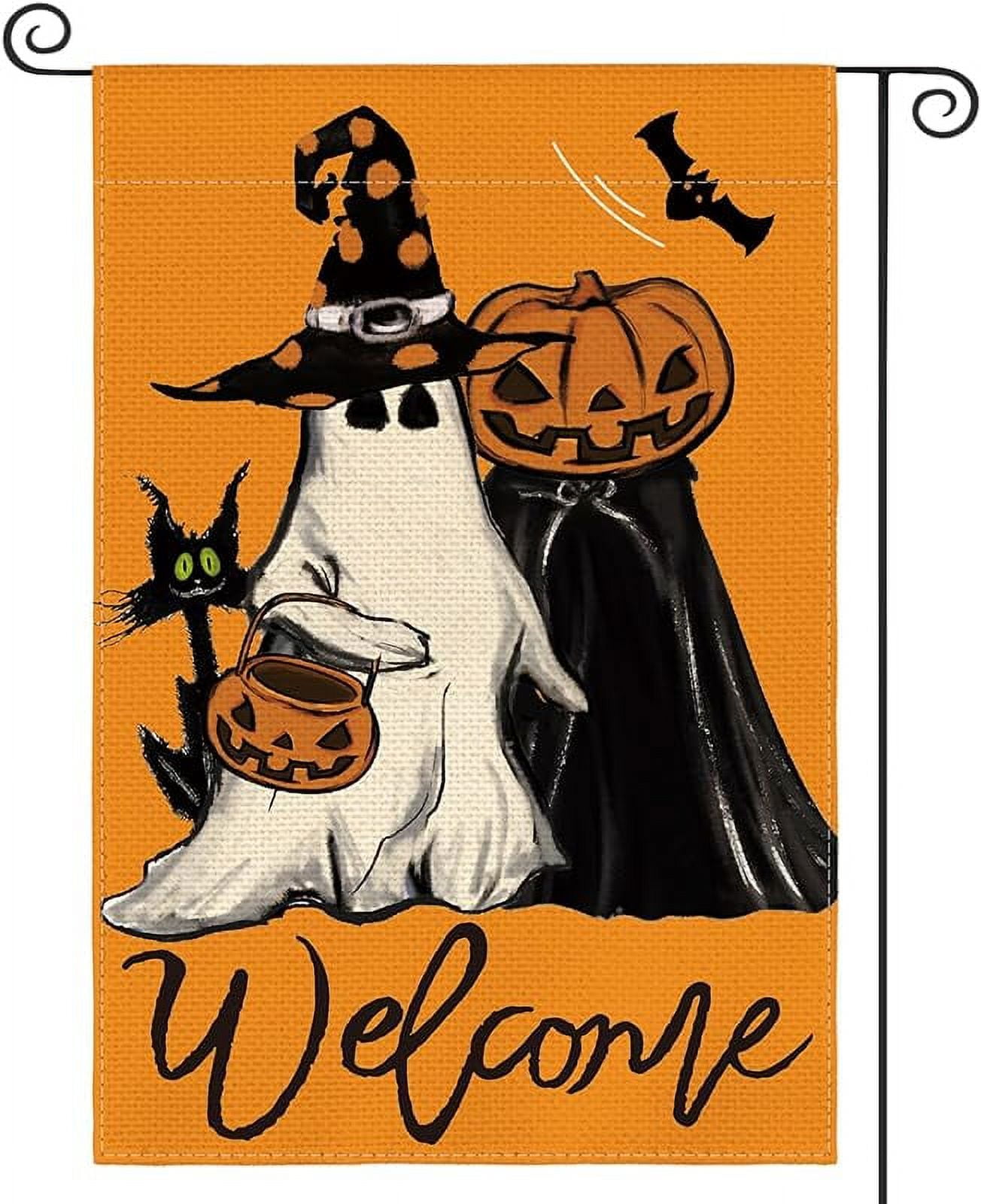colorlife Welcome Halloween Trick Or Treat Garden Flag 12 x 18 Inch ...