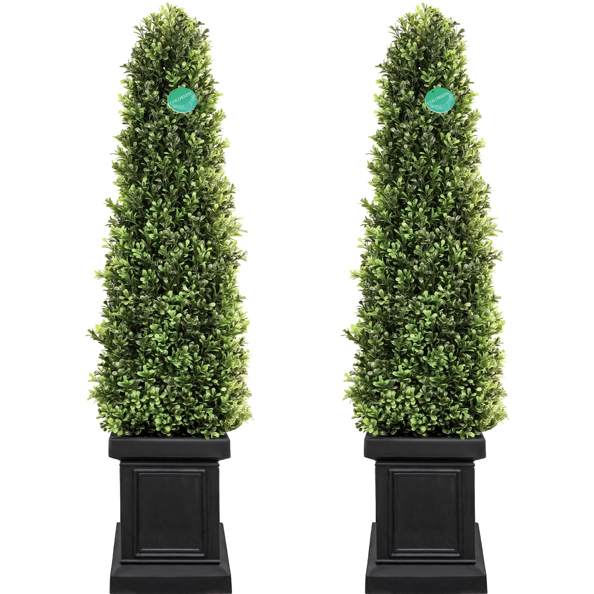 colorspec Boxwood Outdoor Topiary Set of 2, 4ft Tall Outdoor Porch ...