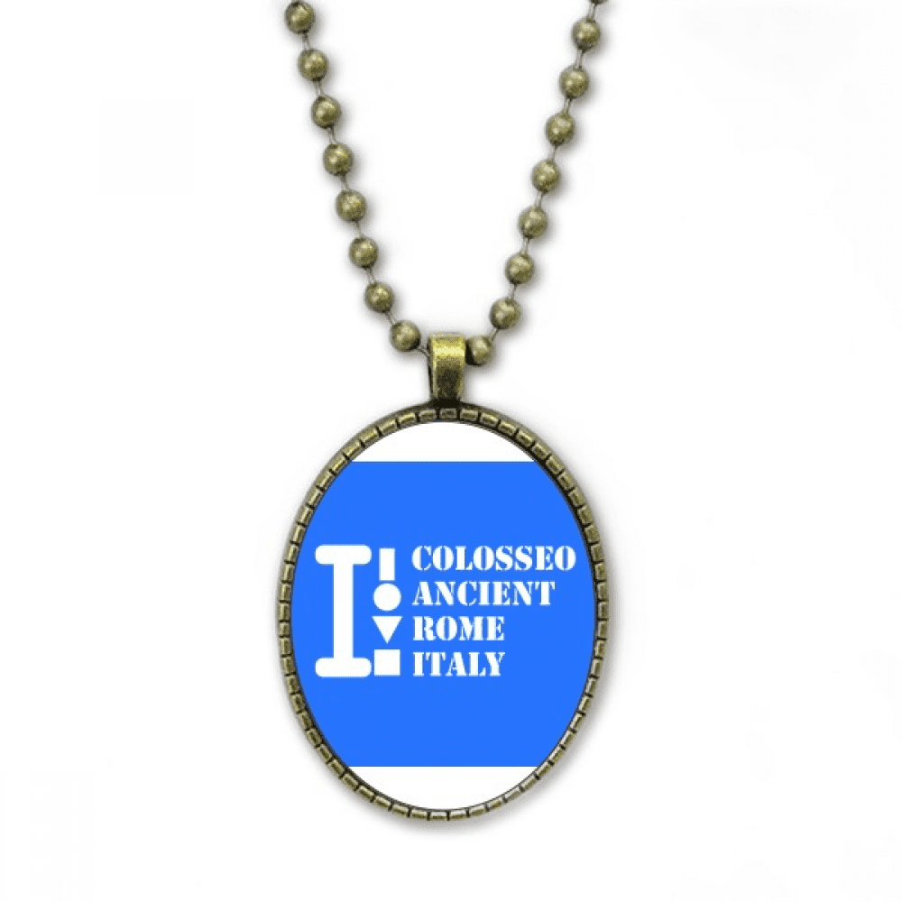 colosseo ancient roman italy necklace vintage chain bead pendant ...