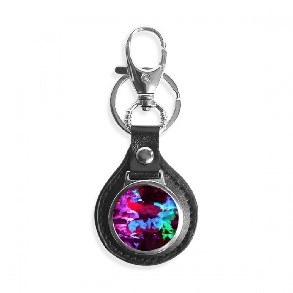 coloured karst cave photography key chain keyholder hook leather metal ...