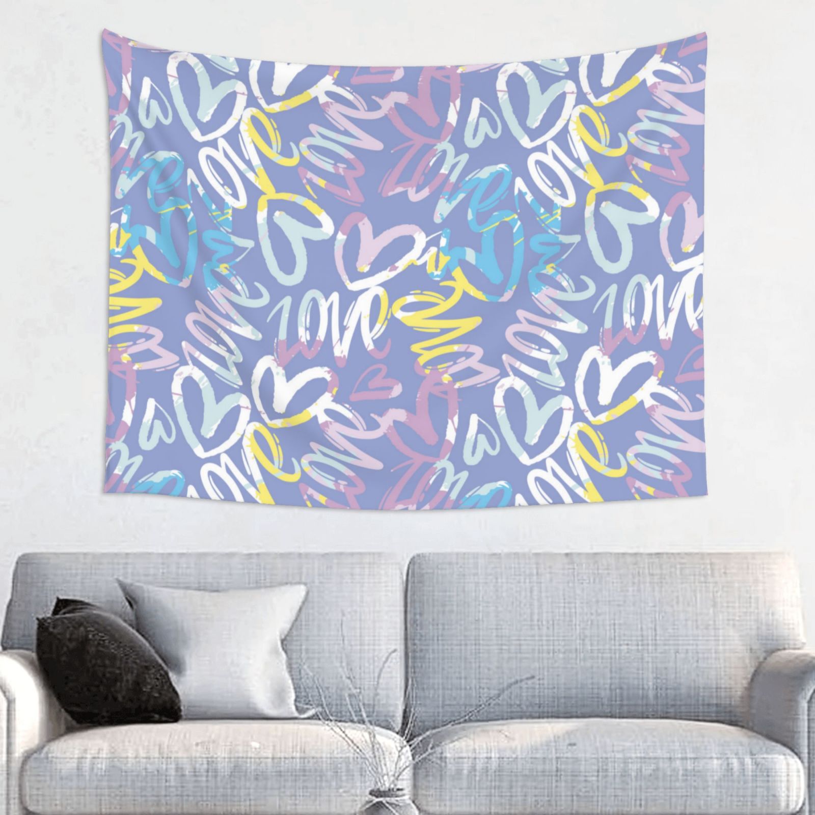 colourful Abstract doodle pattern Tapestry Home Decor Tapestry Wall ...