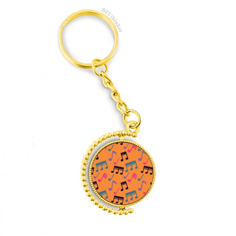 colourful music notes orange metal connector key chain accessory en ...