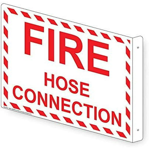 .com Fire Hose Connection Sign, 13x10 in. Projection-Mount Reflective ...