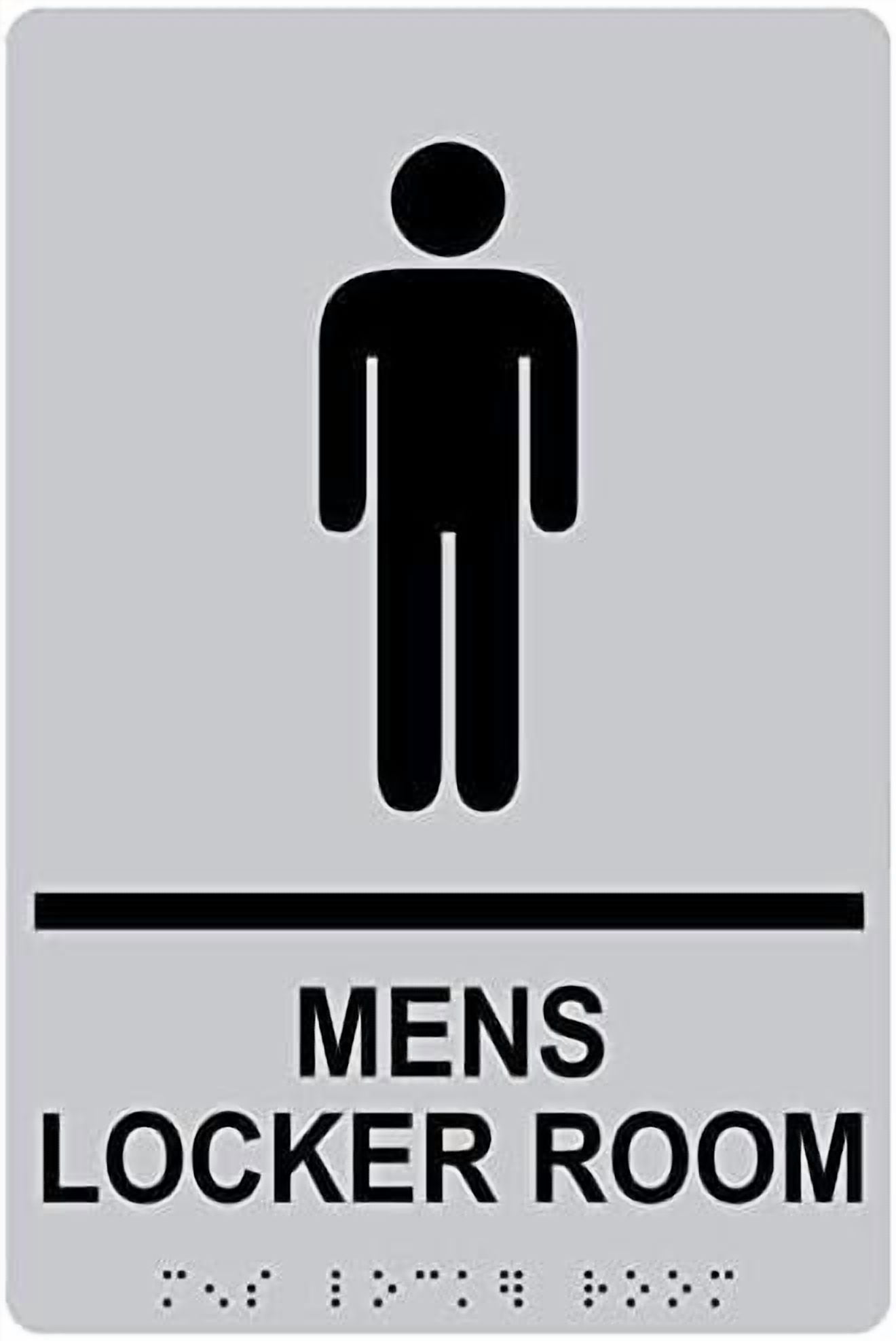 .com Mens Locker Room Sign, ADA-Compliant Braille and Raised Letters ...