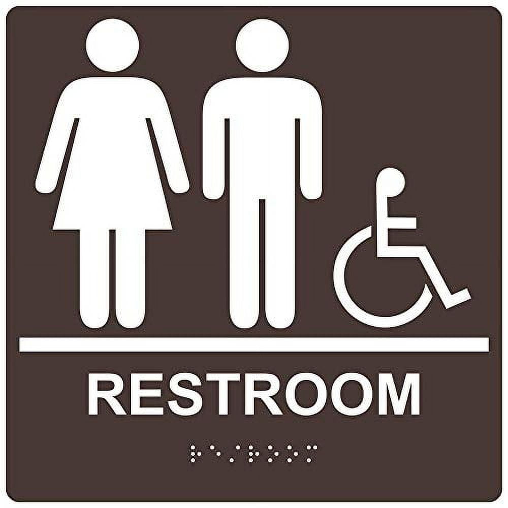 .com Wheelchair Accessible Restroom Sign, ADA-Compliant Braille and ...