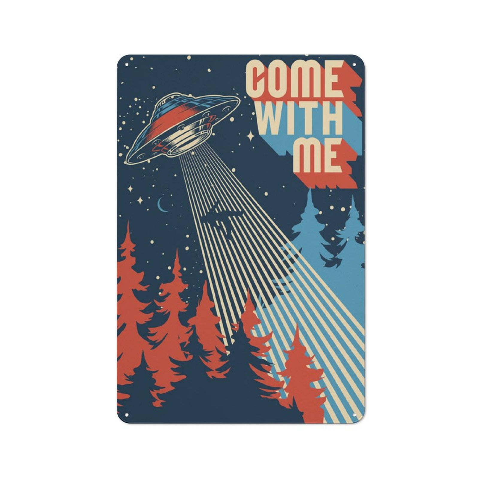 come with me alien Retro Vintage Metal iron Sign Coffee Bar Wall Decor ...