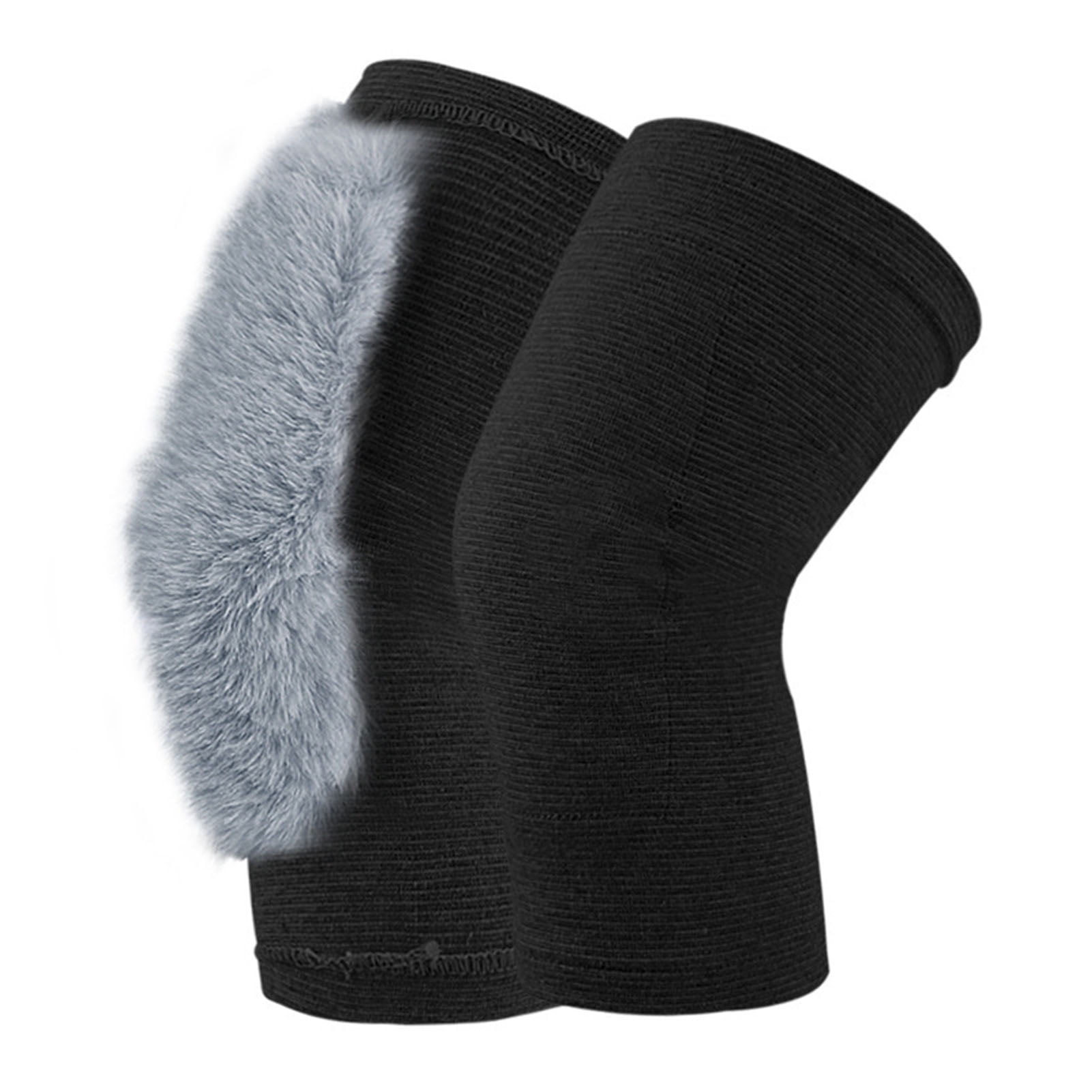 comerut 1 Pair of Thickened Fleece Knee Sleeves Winter Warmth Non-Slip ...