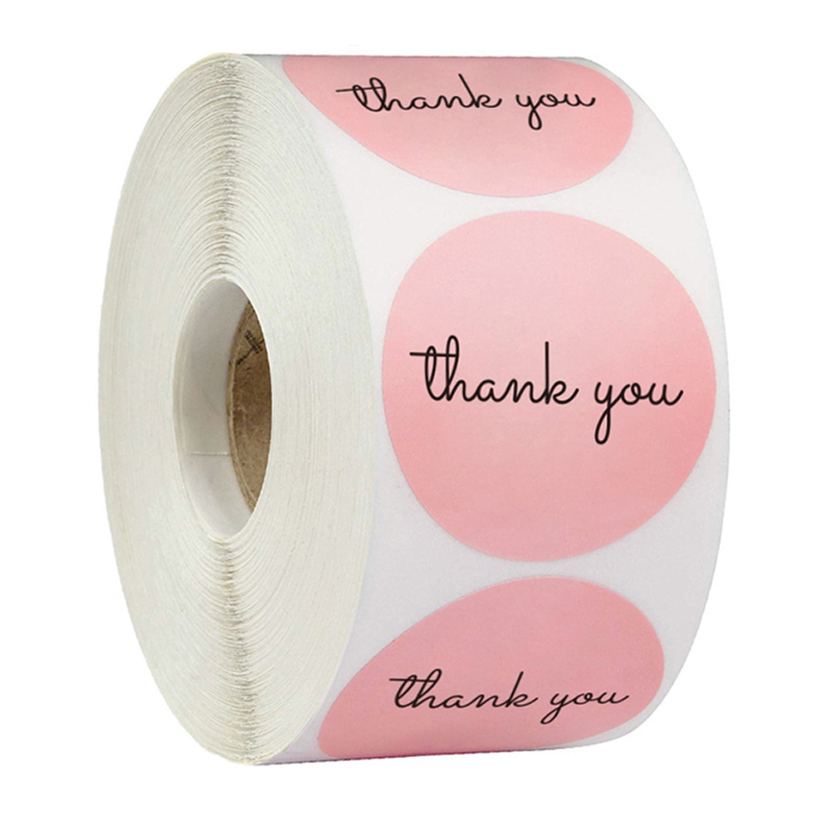 comerut 1 Roll Round Thank You Label Stickers Easy to Stick PVC ...
