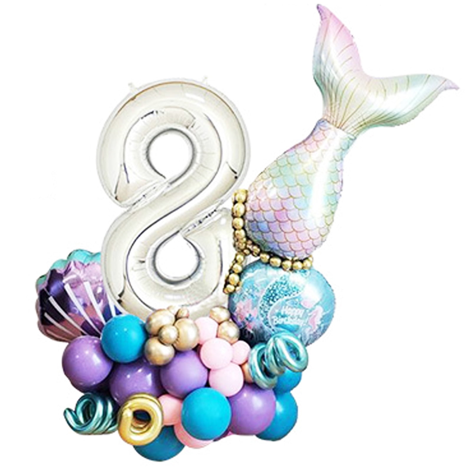comerut 1 Set Balloon Arch Set Mermaid Design Number Emulsion High ...