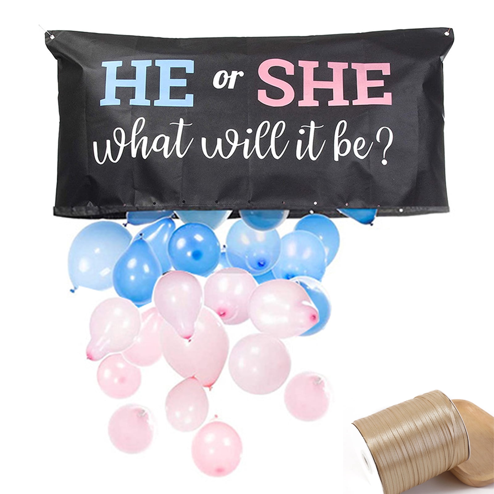comerut 1 Set Gender Reveal Balloon Decorative Foldable High Elasticity ...