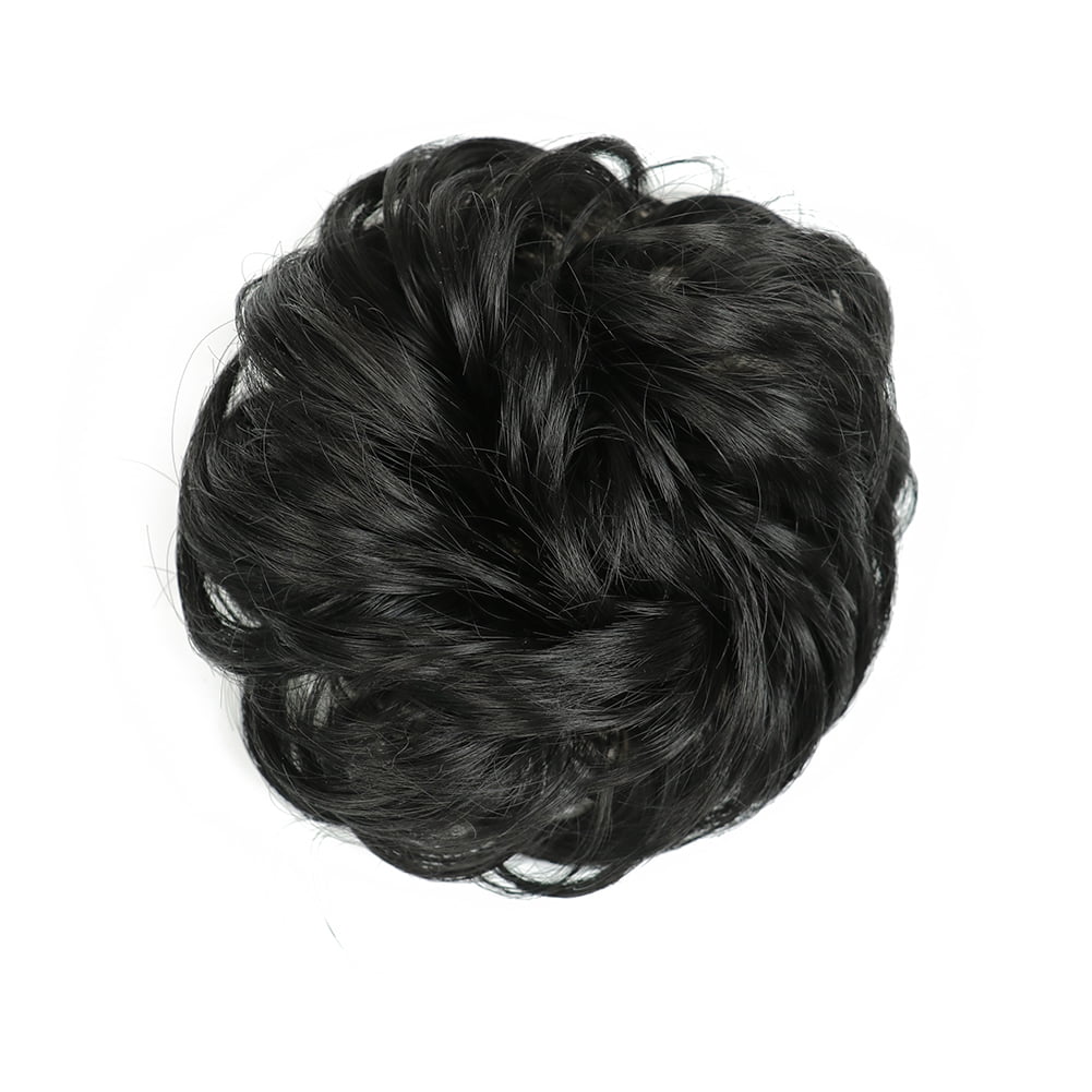 comerut 10cm Women Hair Bun Extension Wavy Curly Messy Donut Chignons ...
