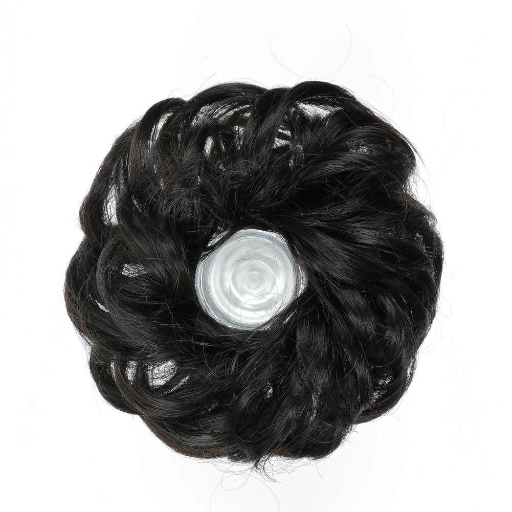 comerut 10cm Women Hair Bun Extension Wavy Curly Messy Donut Chignons ...