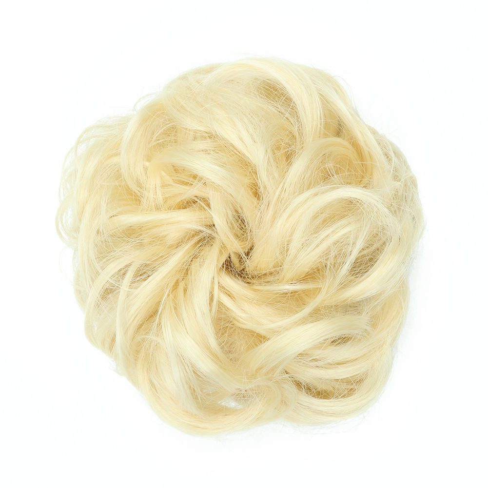 comerut 10cm Women Hair Bun Extension Wavy Curly Messy Donut Chignons ...