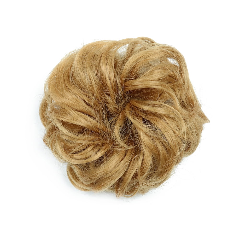 comerut 10cm Women Hair Bun Extension Wavy Curly Messy Donut Chignons ...