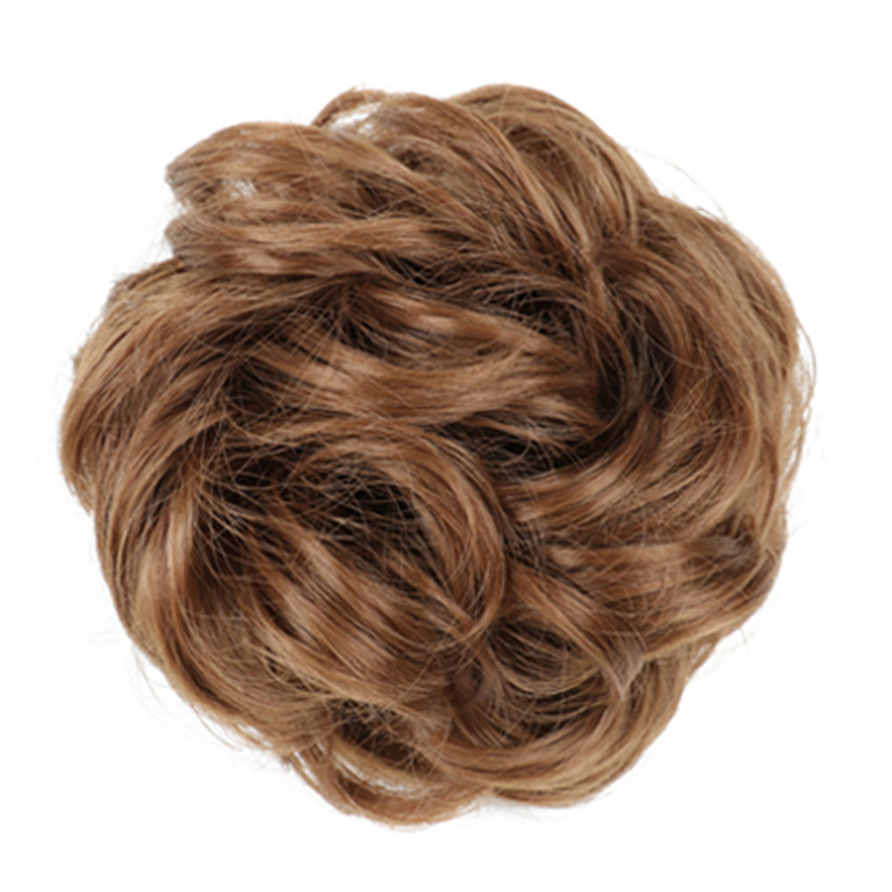 comerut 10cm Women Hair Bun Extension Wavy Curly Messy Donut Chignons ...