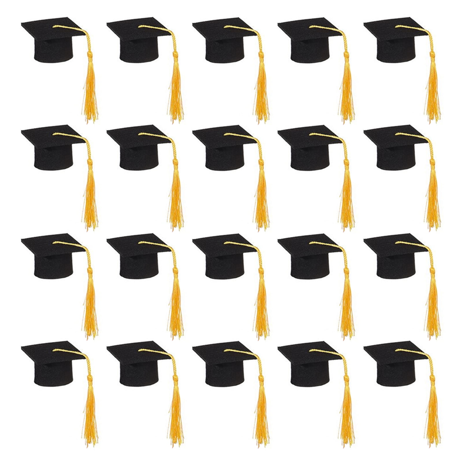 comerut 20Pcs Felt Mini Graduation Bachelor Hat with Tassels ...