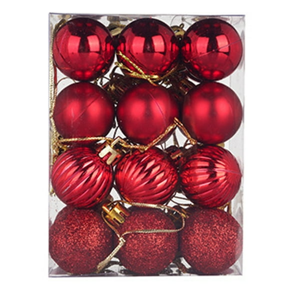 comerut 24Pcs 3cm Christmas Tree Color Ball Shatterproof Multi-styles ...