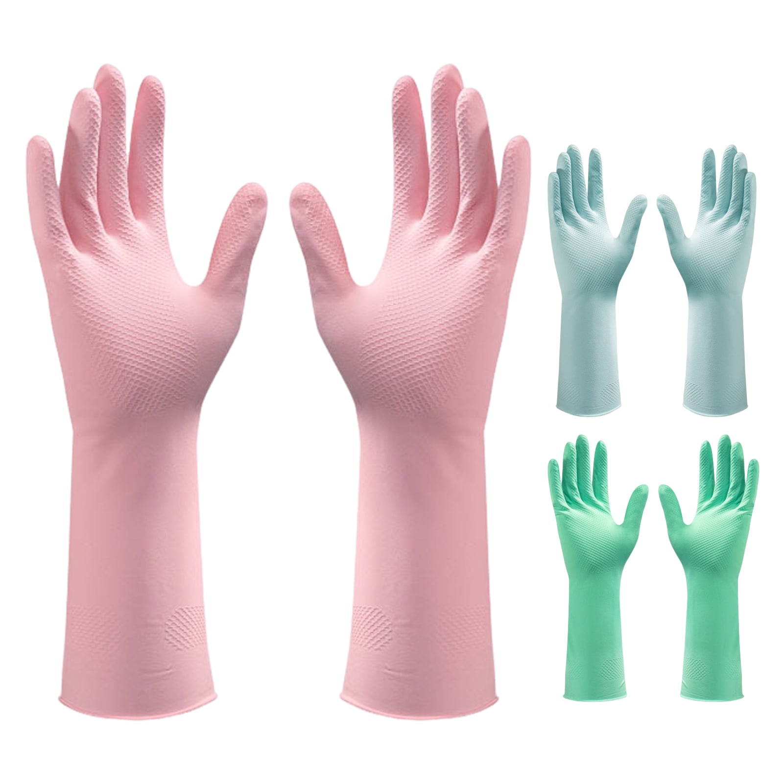 comerut 3 Pairs Kitchen Cleaning Gloves Puncture-proof Long Elastic ...