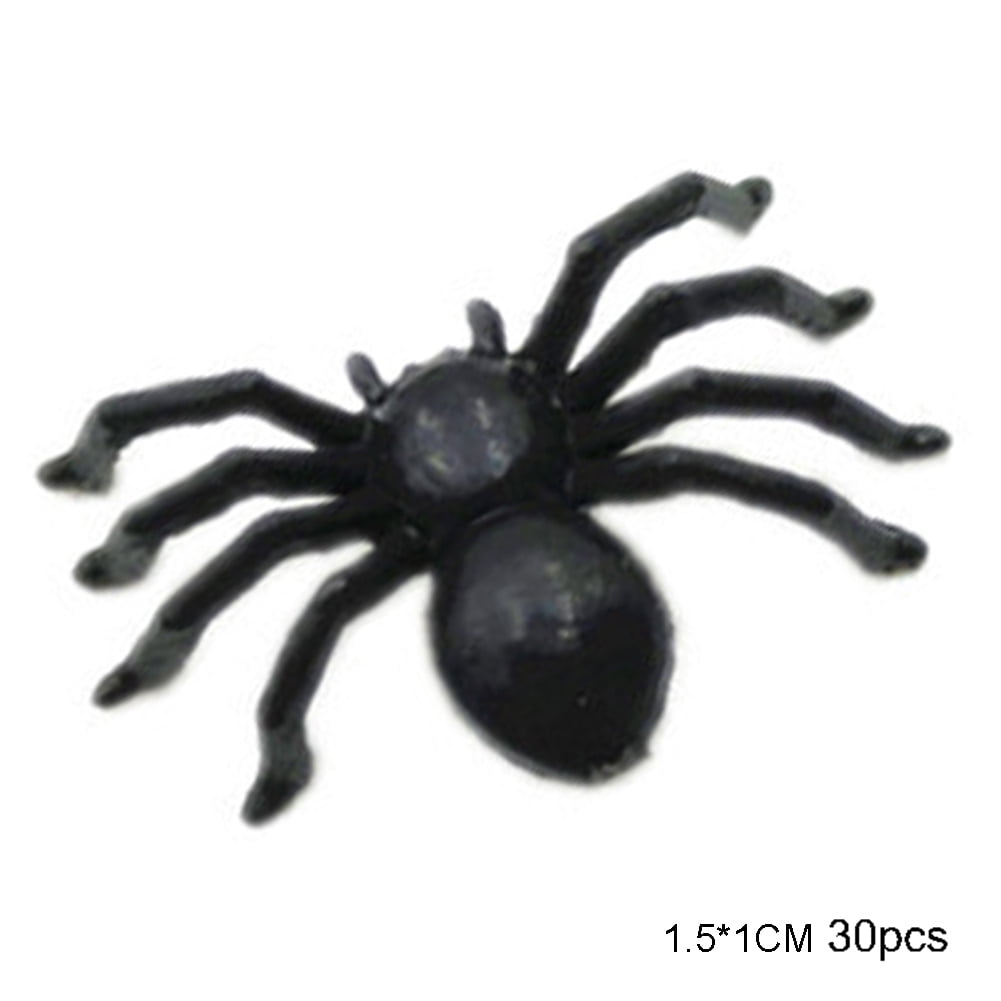 comerut 30Pcs/Set Plastic Realistic Mini Spider Toy Halloween Party ...