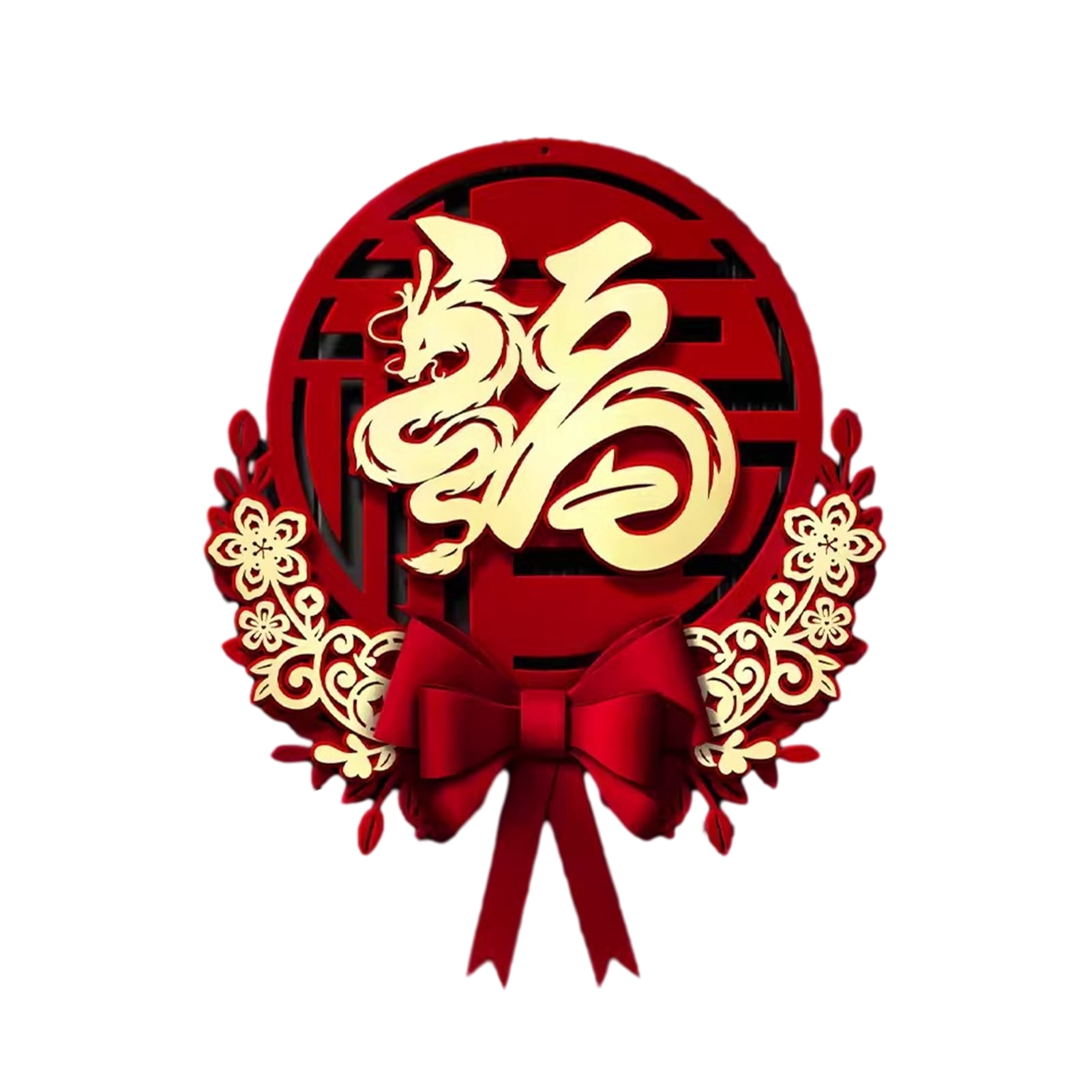 comerut 3D Fuzzy Door Stickers The 2024 Year of The Dragon FU Character ...