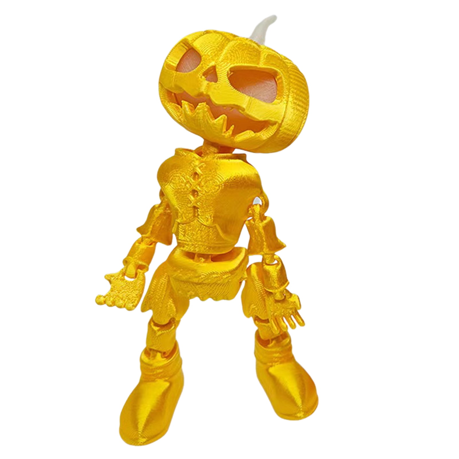 comerut 3D Printed Pumpkin Man Figurine Movable Joints Halloween Spooky ...