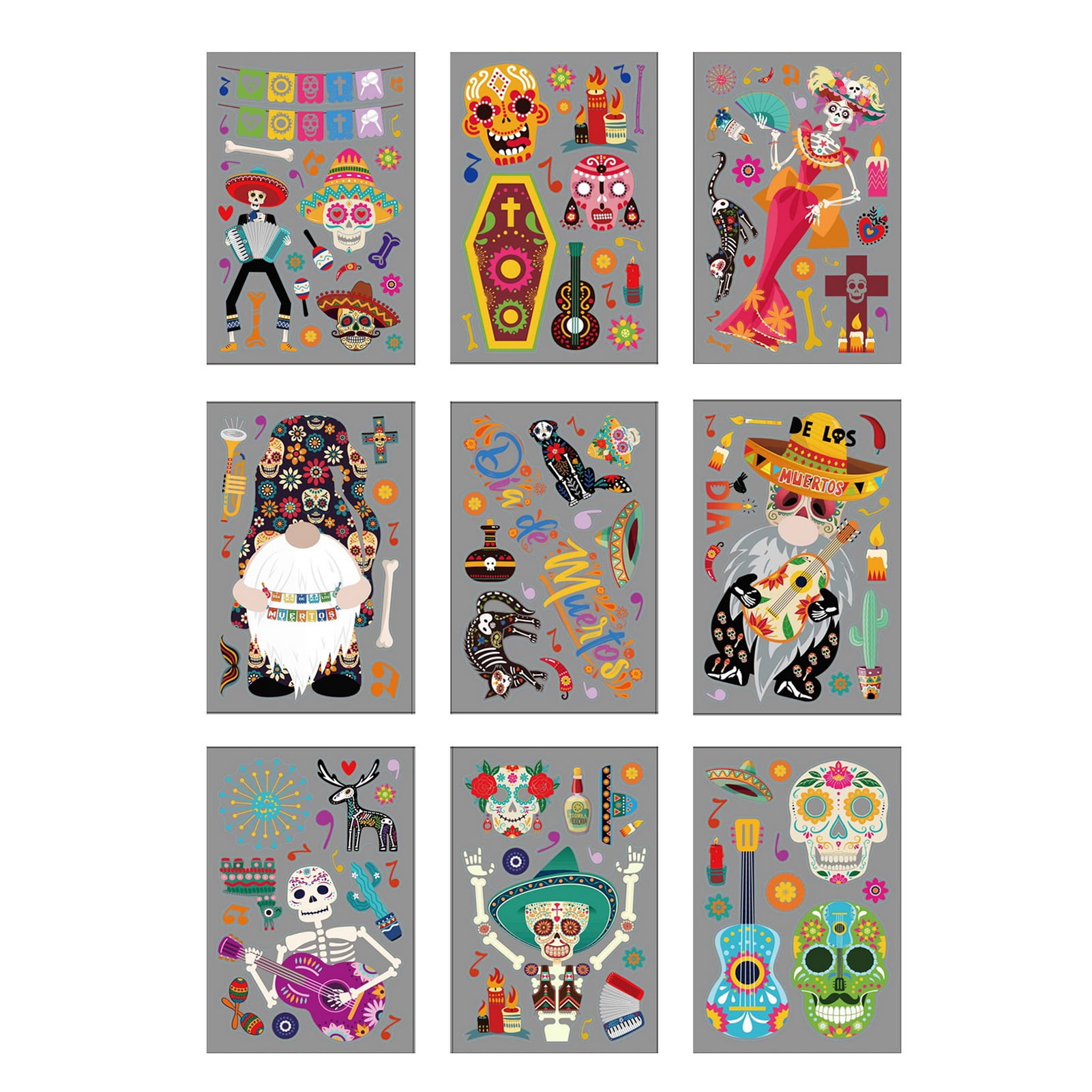 comerut 9 Sheets/Set Halloween Window Cling Waterproof Pumpkin Witch ...