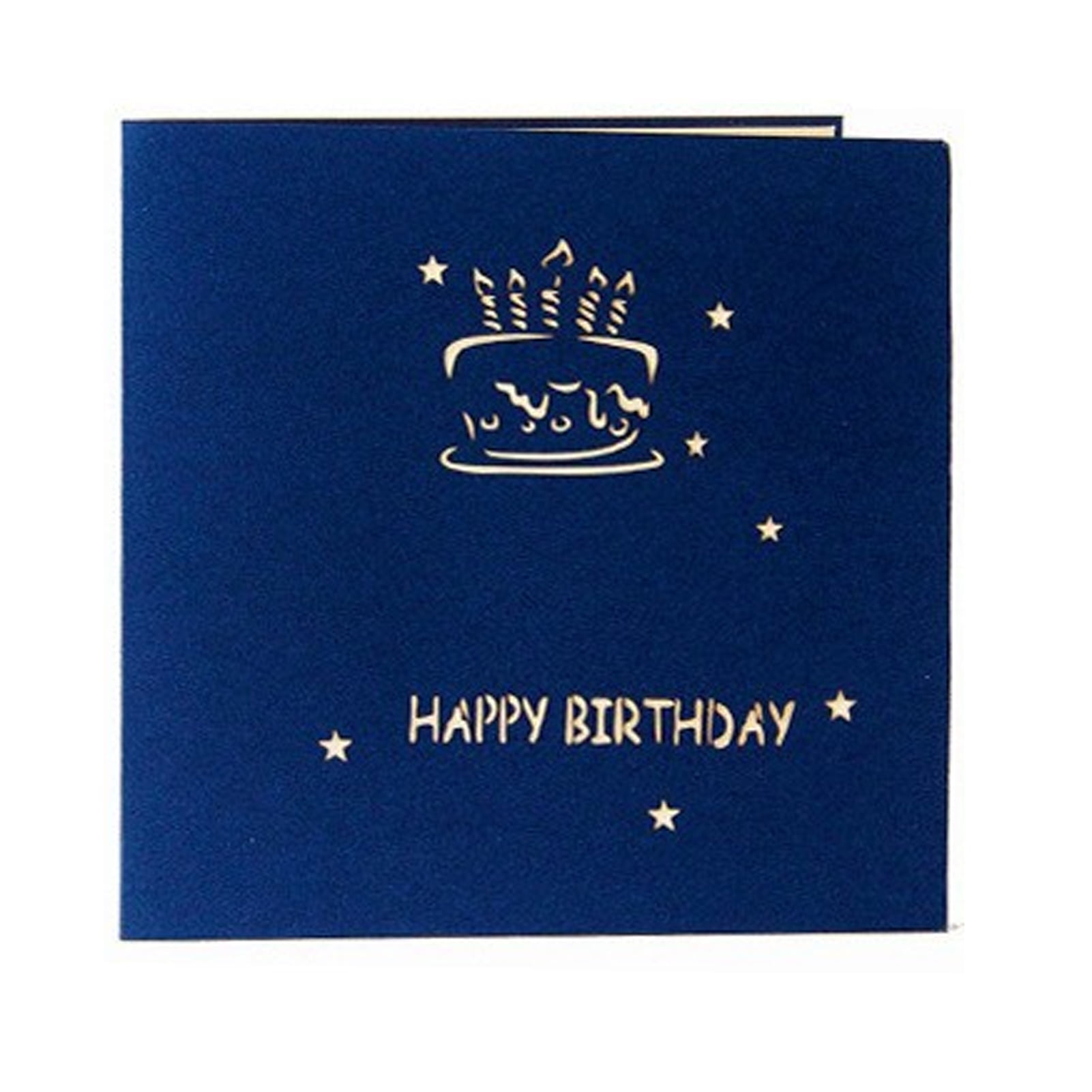 comerut Birthday Greeting Card English Letters with 3D Birthday Cake ...