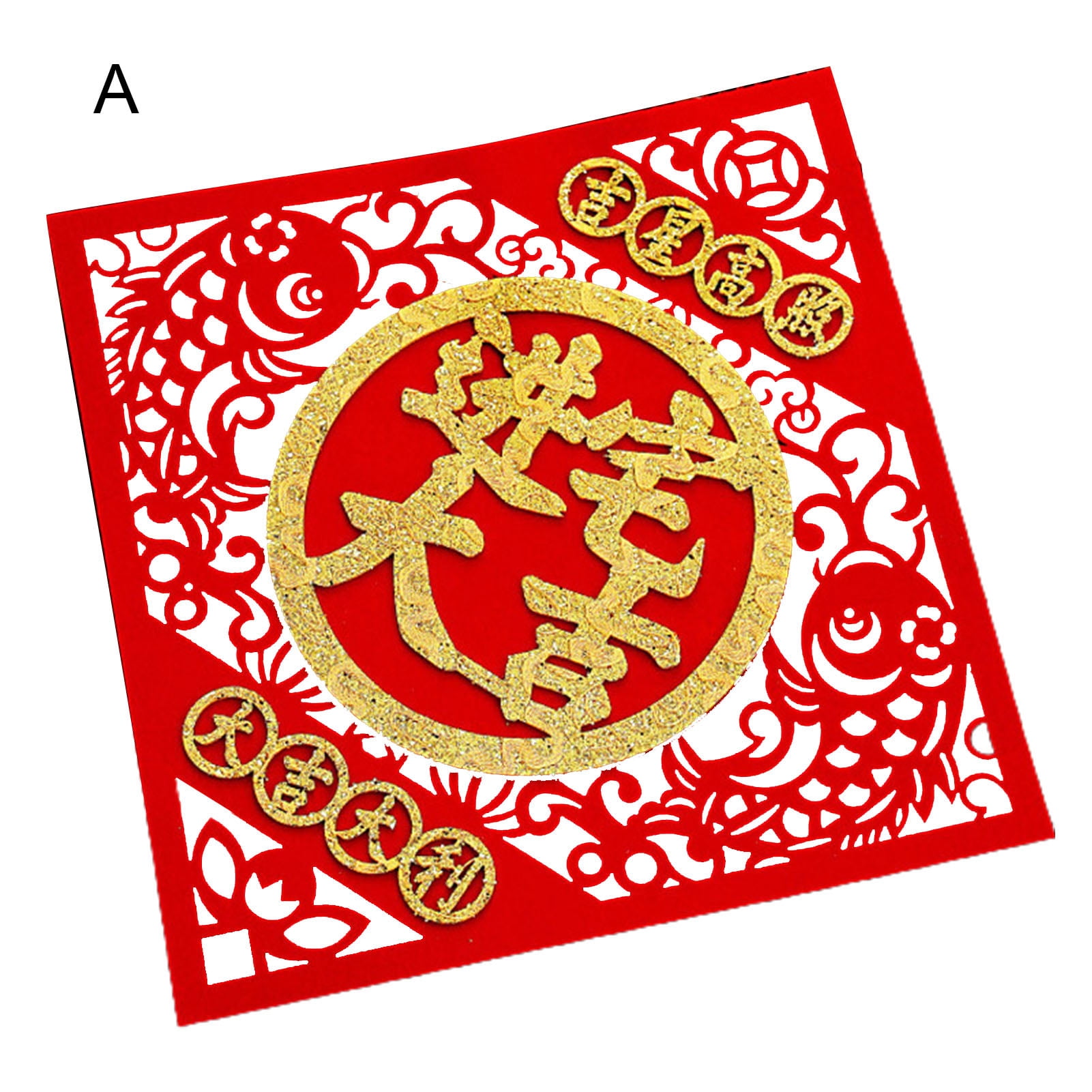comerut Chinese Character Printing Door Stickers Party New Year Home ...