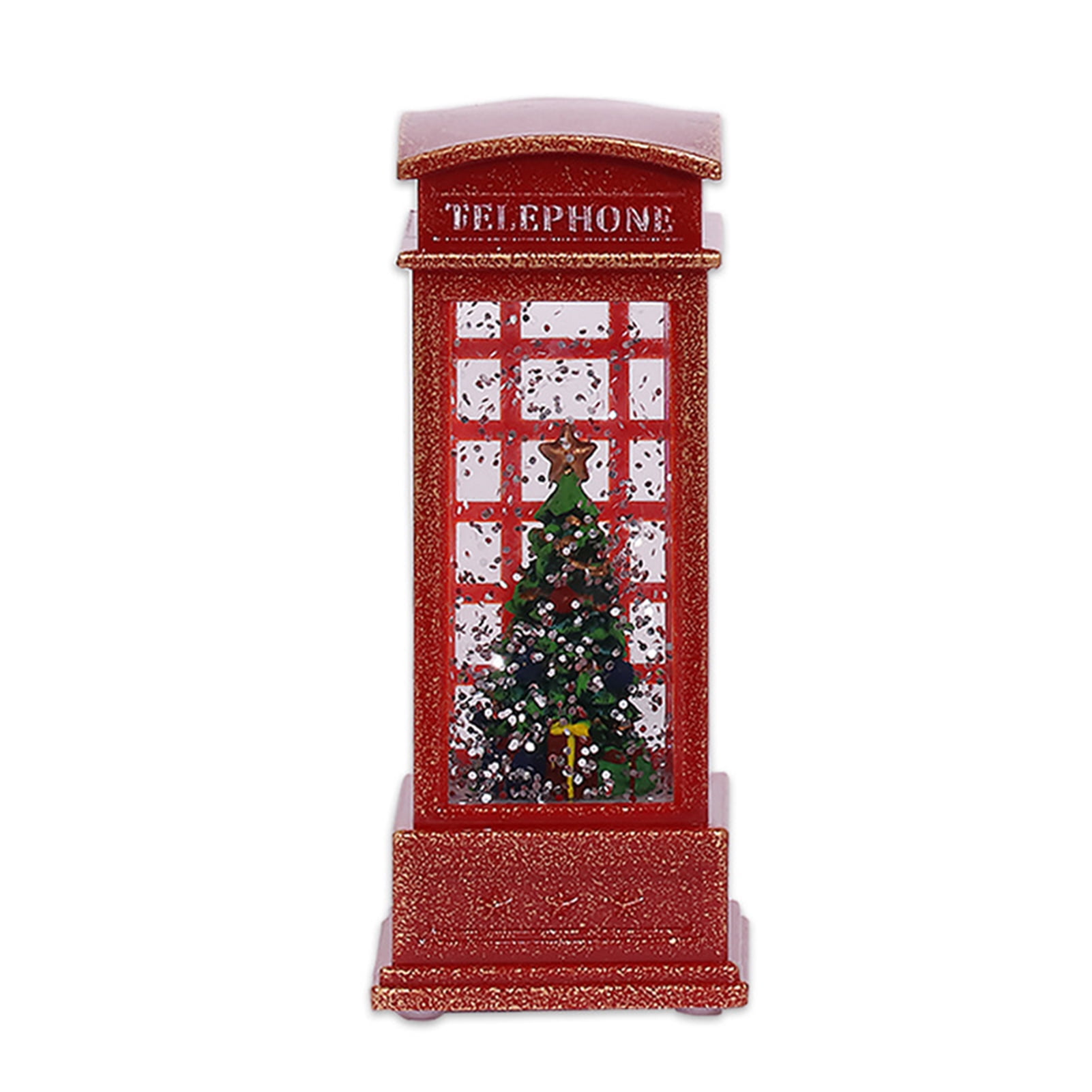 comerut Christmas Glowing Phone Booth Luminous Red Anti-deform Festive ...