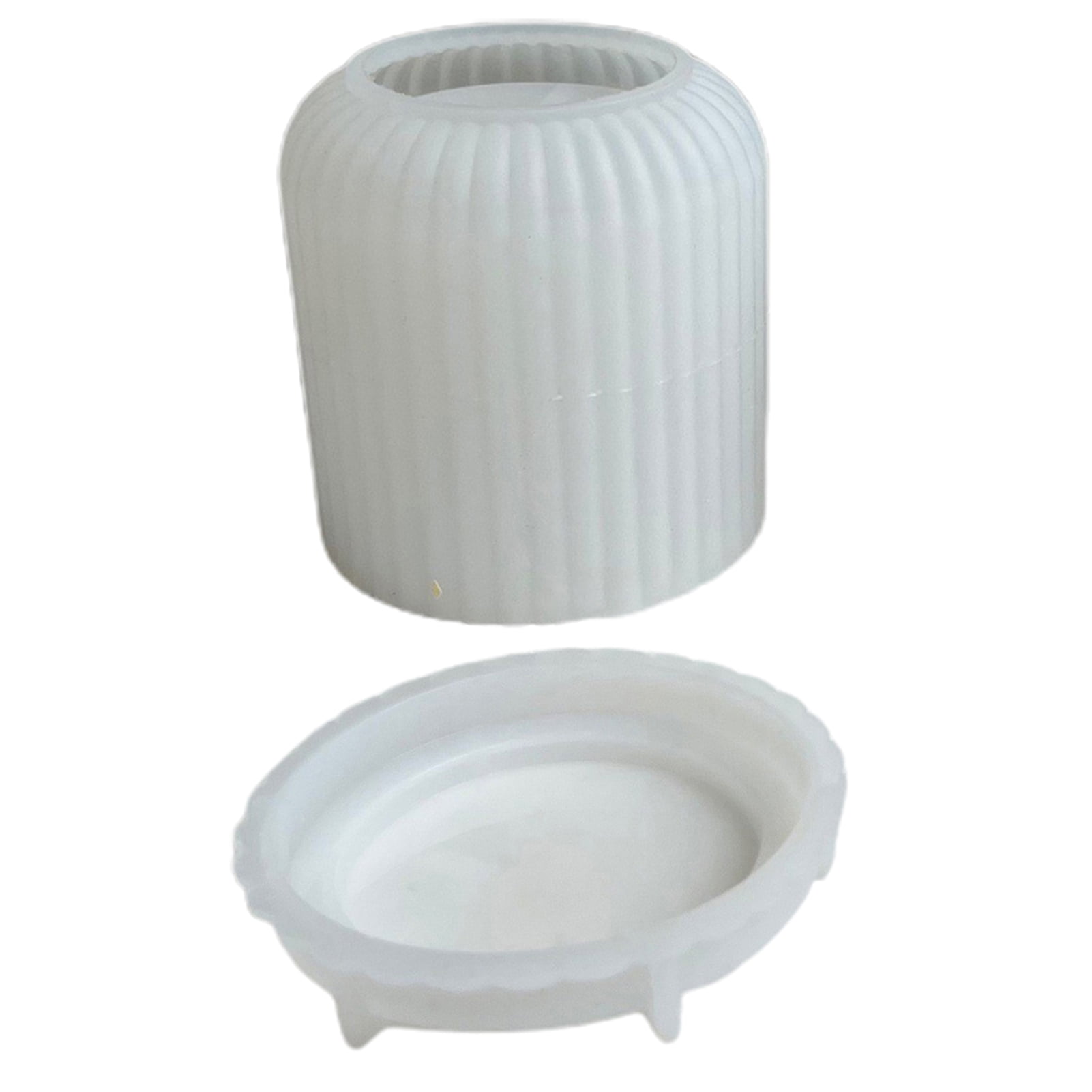comerut Craft Mold Versatile Stripe Round Style Candle Jar Casting Mold ...