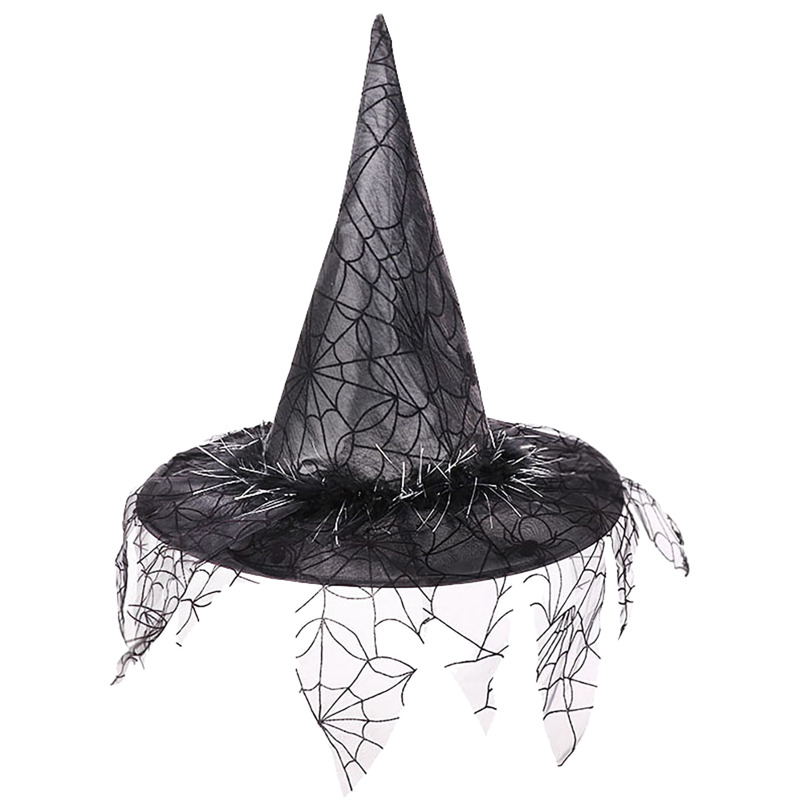 comerut Halloween Cap Tassels Spider Web Pattern Lightweight Wide Brim ...