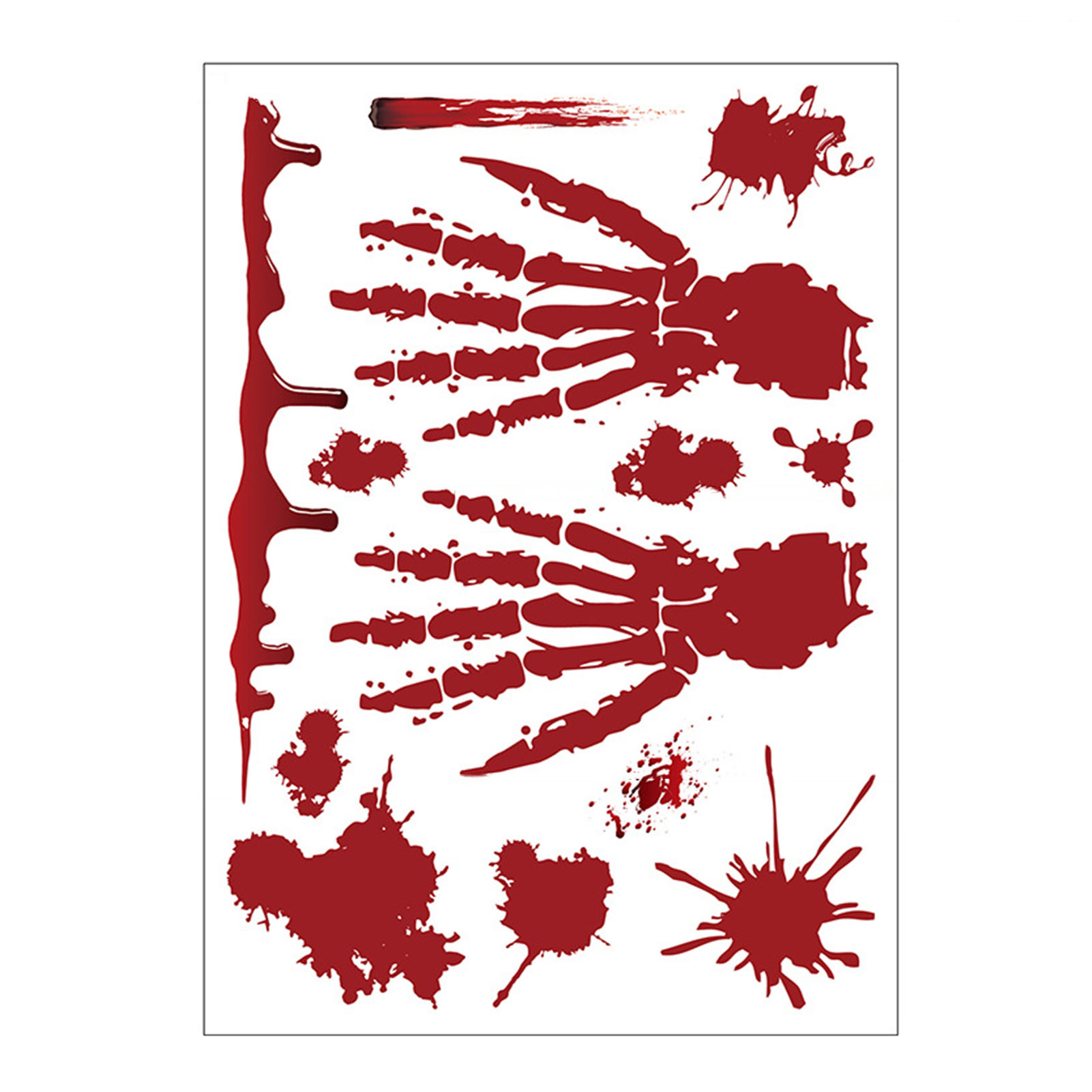 comerut Halloween Scary Wall Sticker Red Handprint Footprint Cutter ...