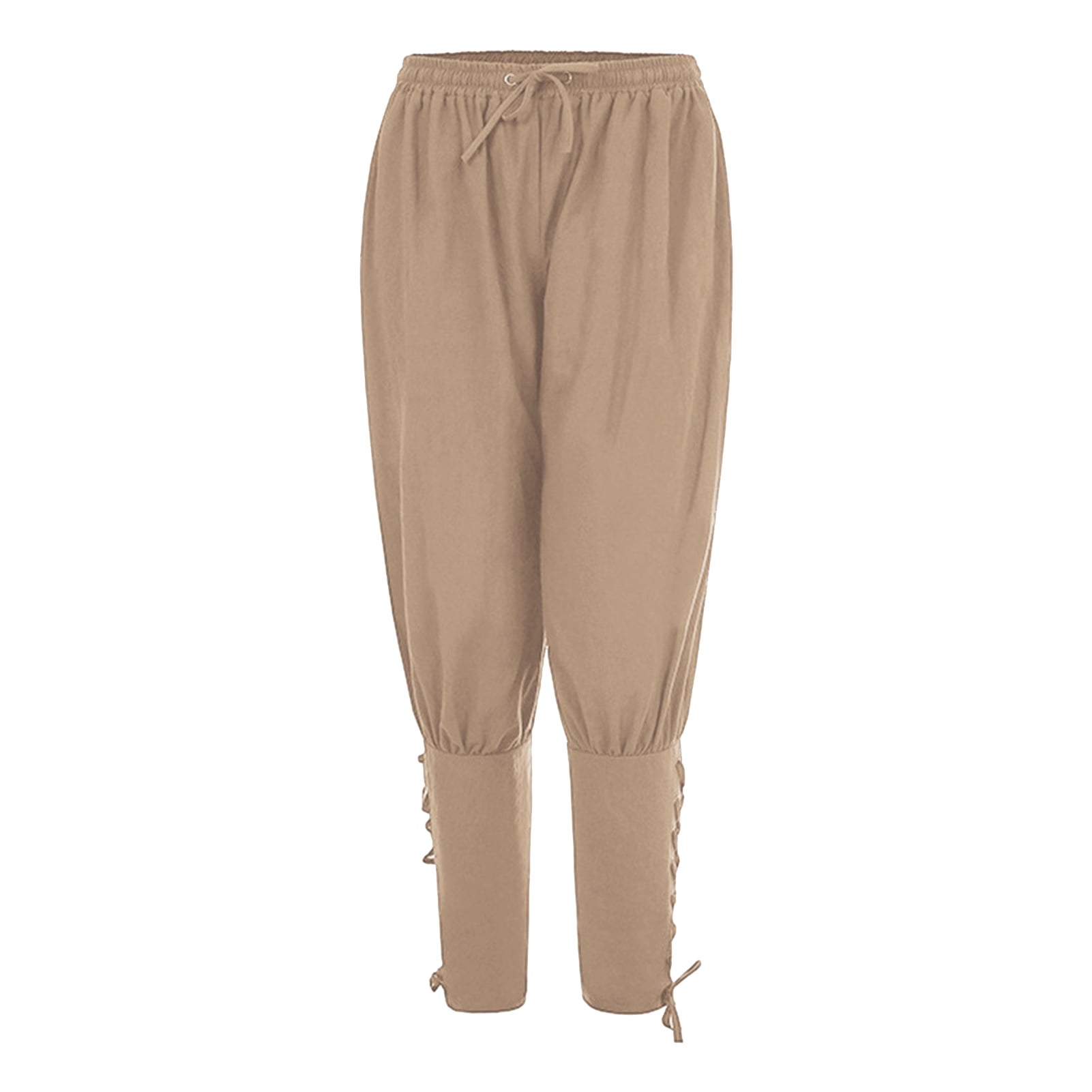 comerut Medieval Pants Elastic Waist Renaissance Casual Vintage Pirate ...