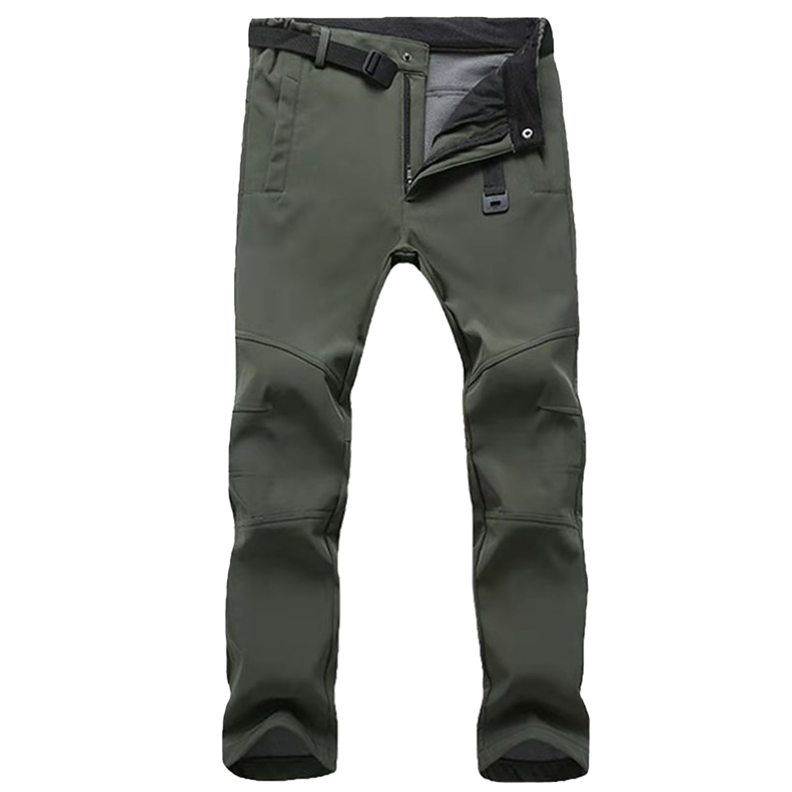 comerut Men Pants Stretch Waterproof Casual Windproof Fleece Thick ...
