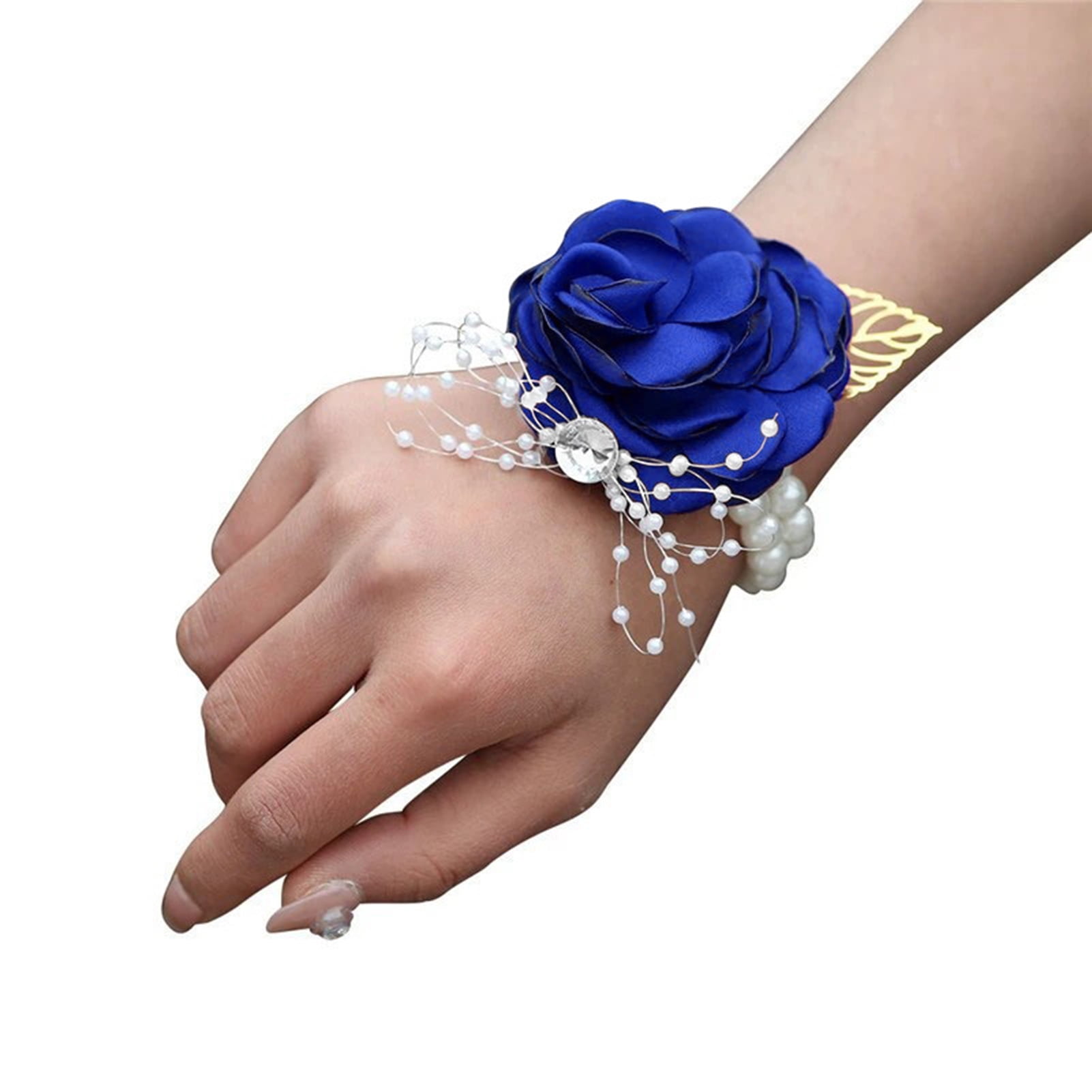 comerut Rose Wrist Corsage Boutonniere Fine Workmanship Rhinestone ...