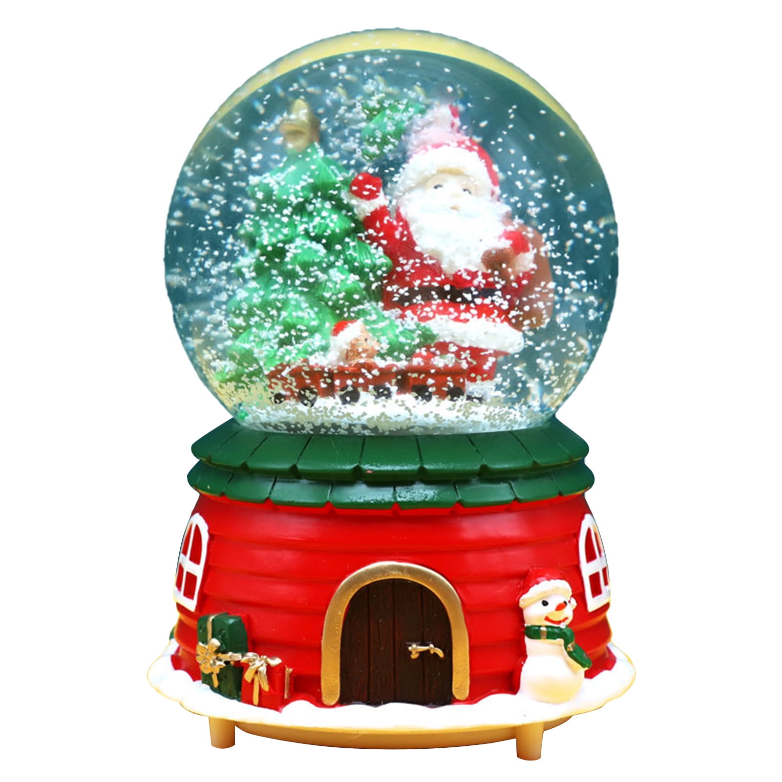 comerut Snow Globe Ornament with Colorful Lighting Rotating Design ...