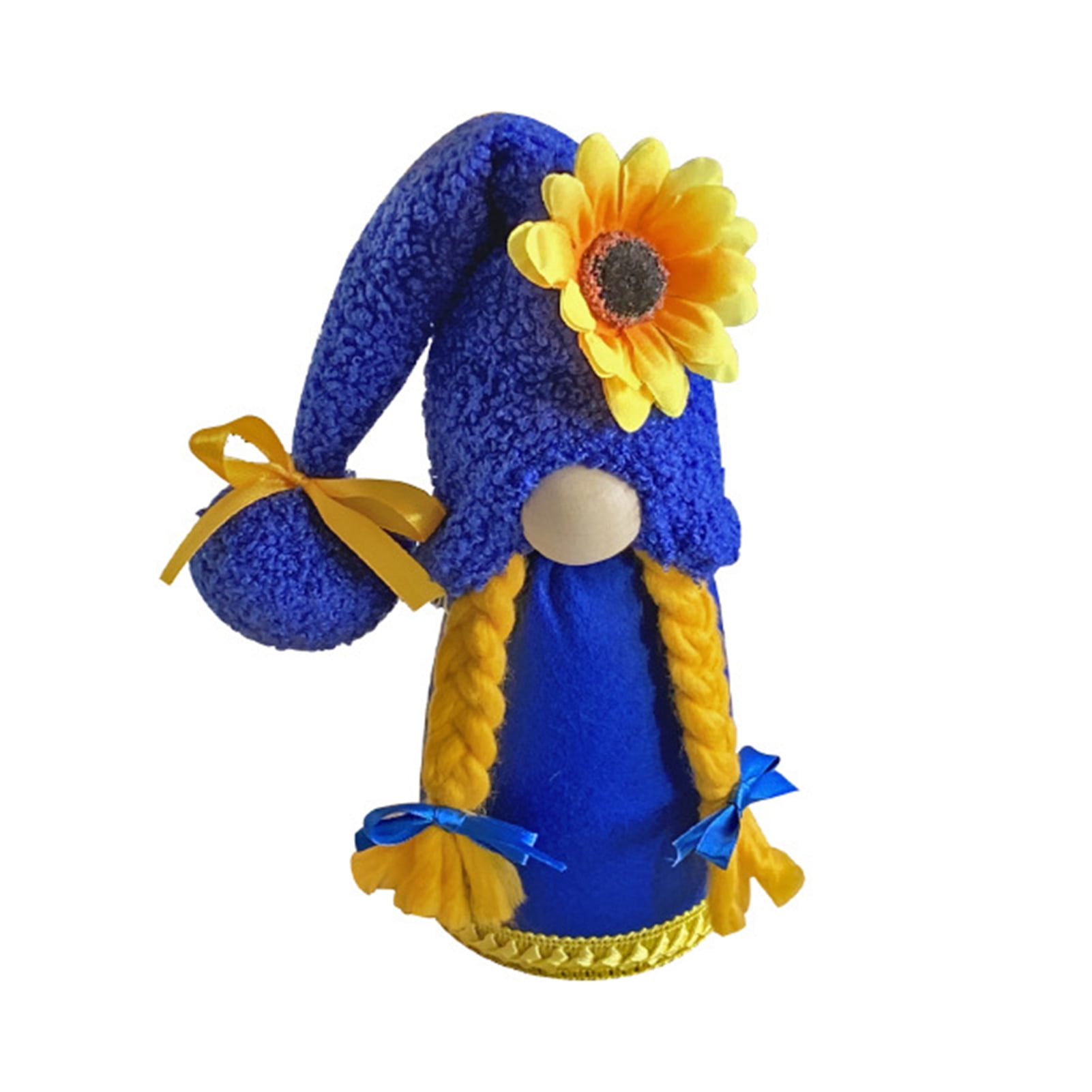 comerut Sunflower Gnome Plush Doll Free Standing Blue Long Hat Yellow ...