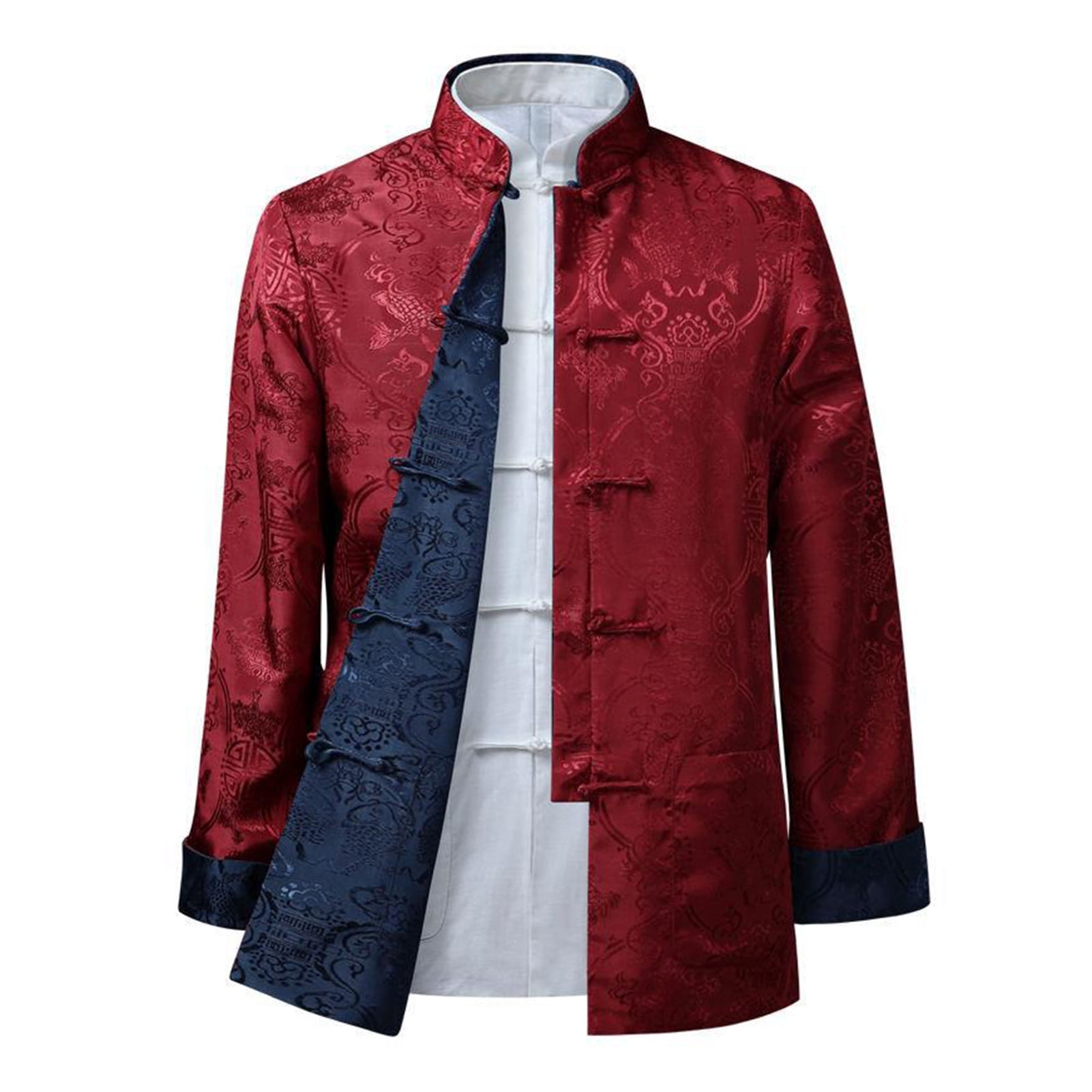 comerut Tang Suit Coat Retro Long Sleeved Reversible Chinese Style ...