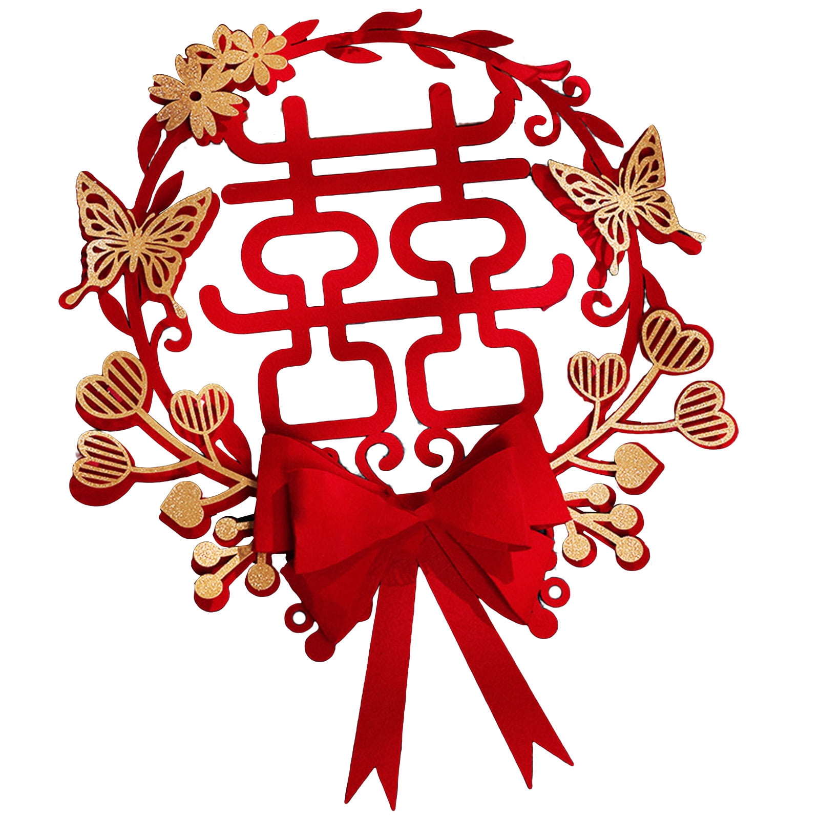 comerut Wedding Xi Decor Hollowed Happy Word Celebration Non-woven ...