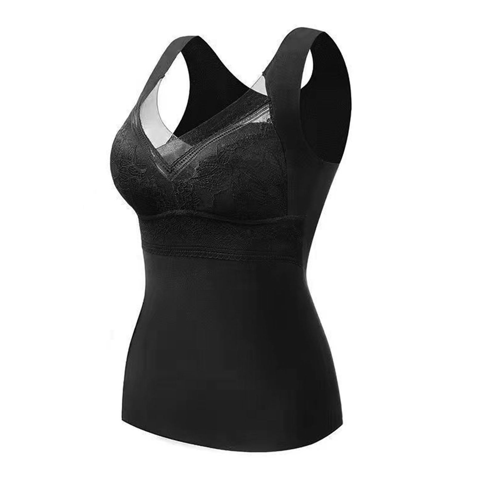 comerut Women Warm Underwear Vest Sexy Sleeveless Bottom Shirt V-neck ...