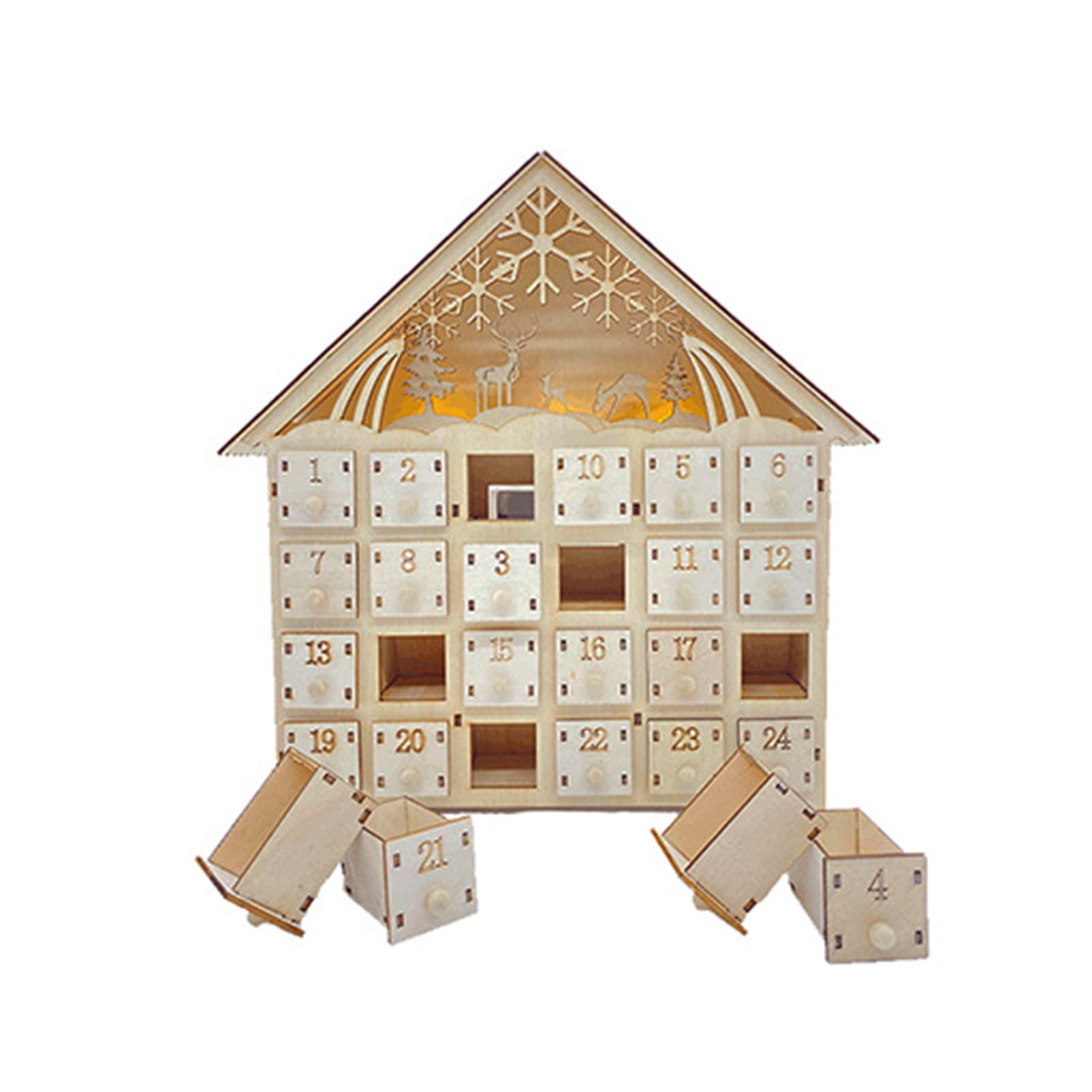 comerut Xmas Digital Calendar Luminous with LED Decorate Boxwood 24 Day ...